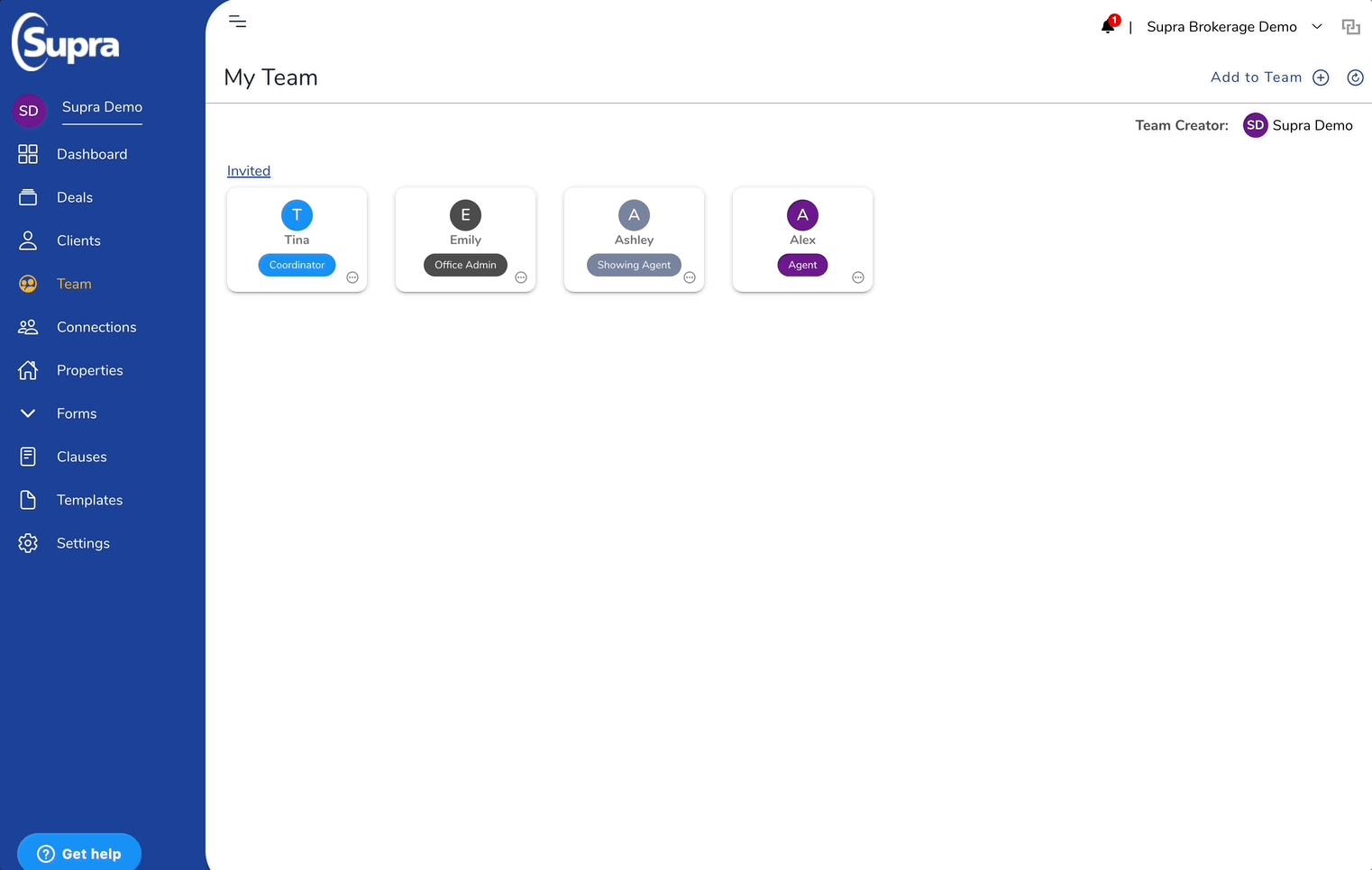Adding a team member – Supra Transaction Management