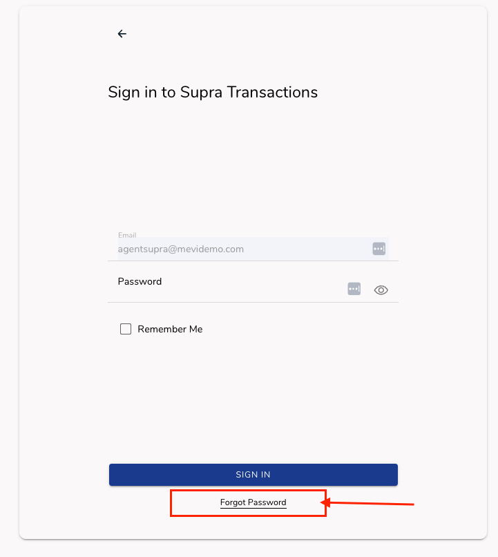 Resetting your Password – Supra Transaction Management